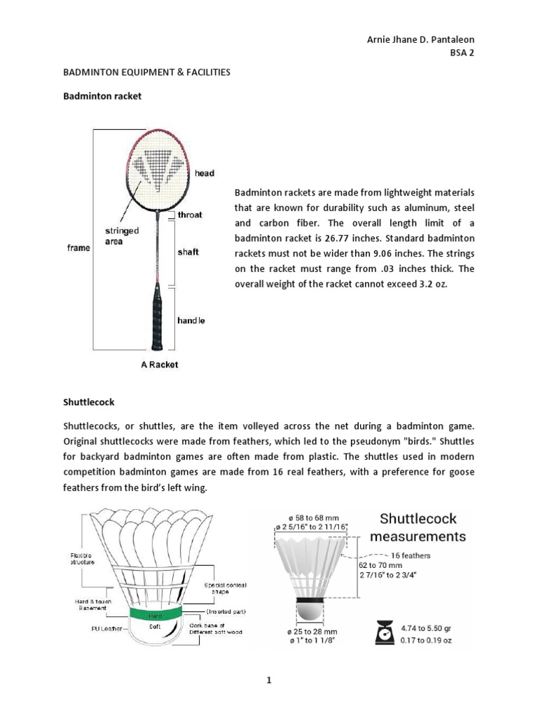 Badminton Equipment and Facilities | PDF | Sports | Nature