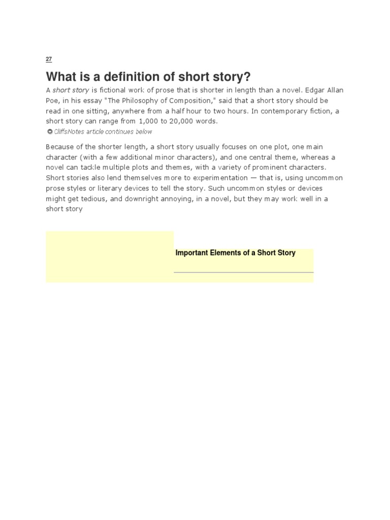 Short Story | PDF | Short Stories | Narrative
