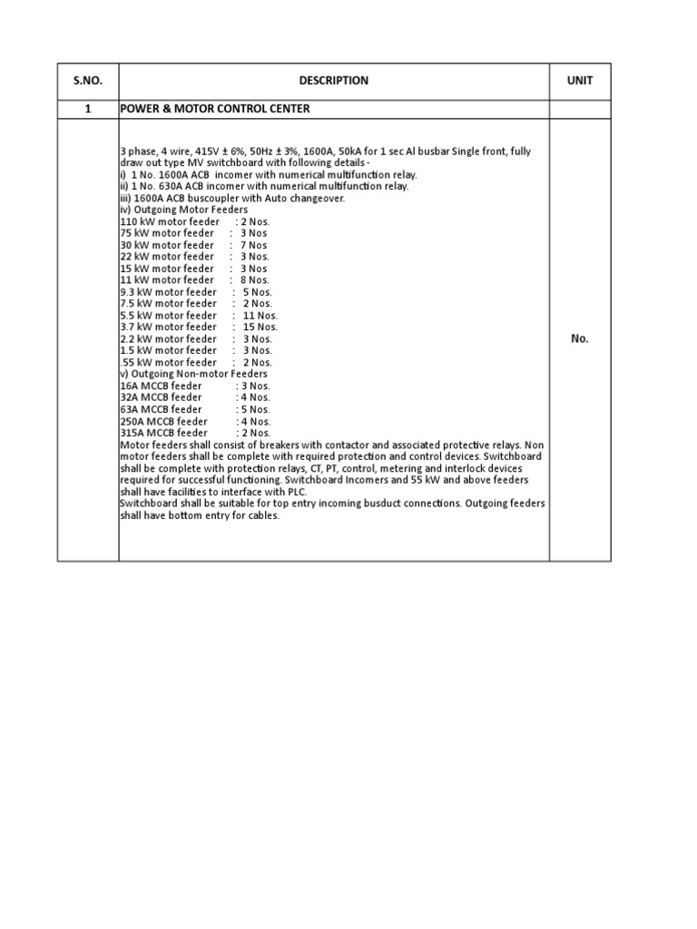 Power & Motor Control Center | PDF