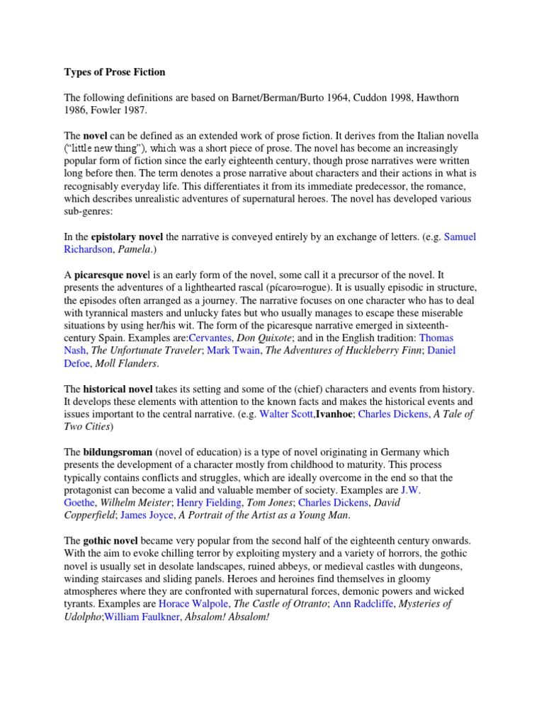 Types of Prose Fiction: Samuel Richardson | PDF | Novels | Gothic Fiction