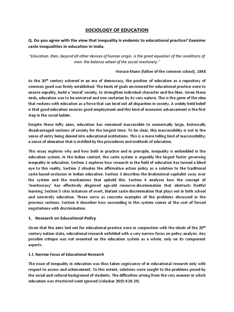 Education in The Face of Caste: The Indian Case | PDF | Dalit ...