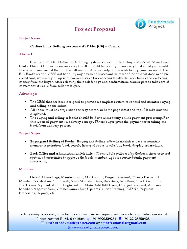 Project Proposal | PDF | Databases | Software