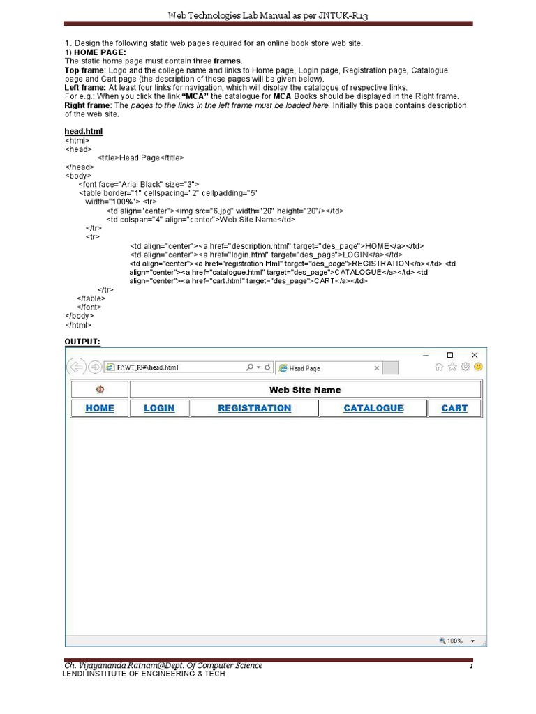 Ch. Vijayananda Ratnam@Dept. of Computer Science 1 | PDF | Http Cookie | Cascading Style Sheets