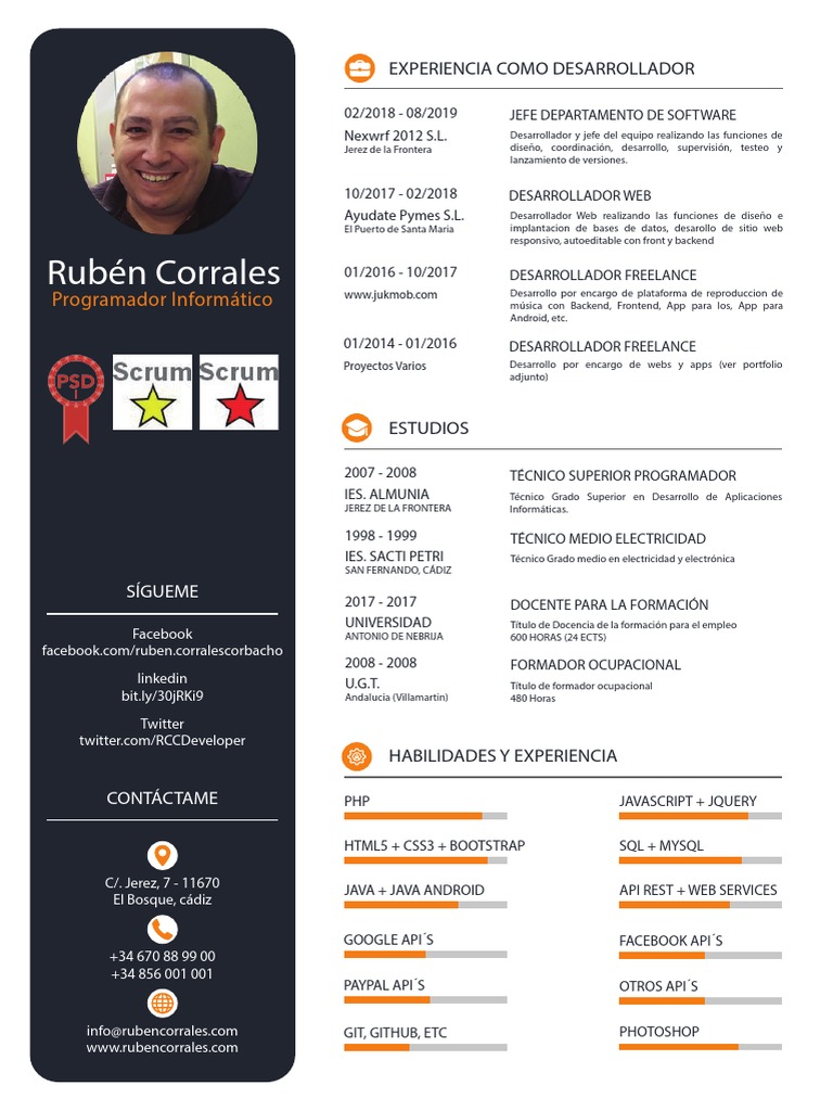 1 CV Programador | PDF | Aplicación movil | Software