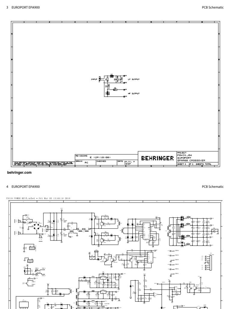 Behringer EPR900 Powered Speaker Schematics | PDF