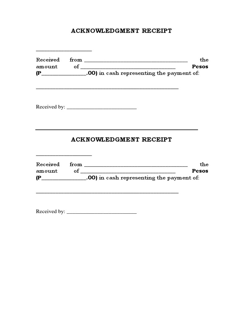 Acknowledgment Receipt Template | PDF | Business