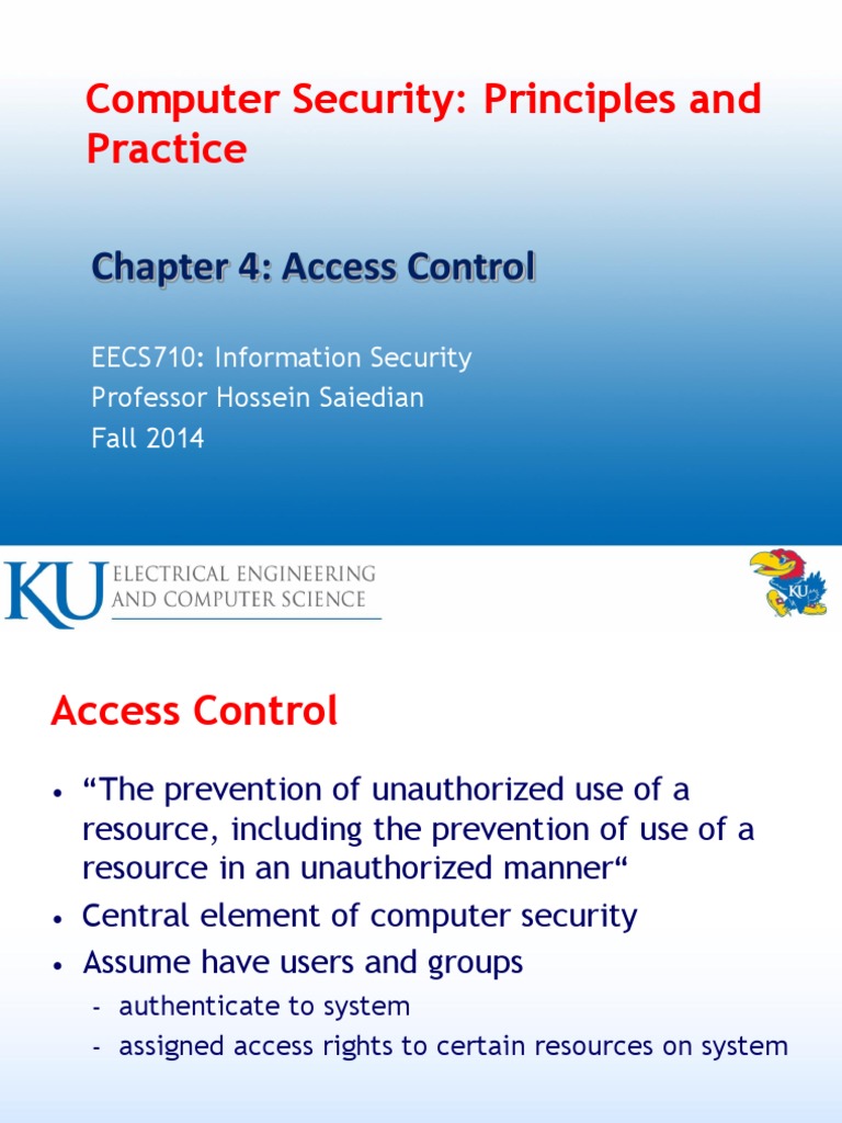 Computer Security: Principles and Practice: Chapter 4: Access Control | Download Free PDF ...