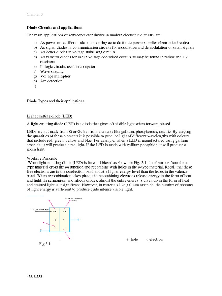 Chapter 3 Diode Circuits and Applications | PDF | Diode | Light ...
