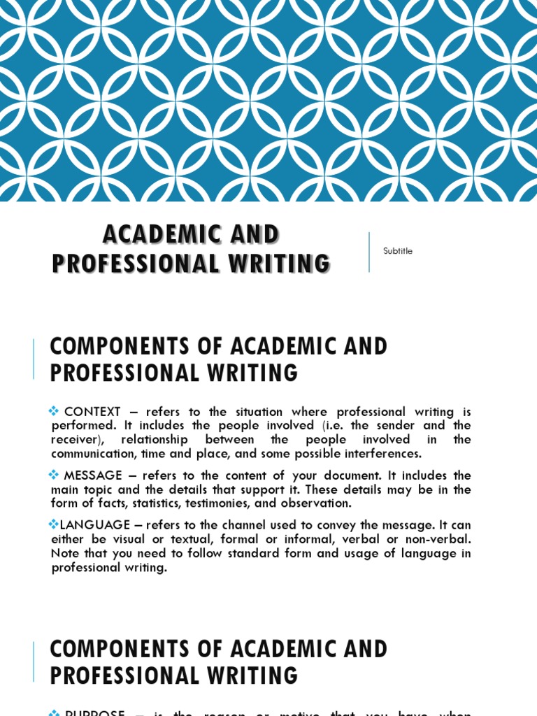 Components of Academic and Professional Writing | PDF | Thesis ...