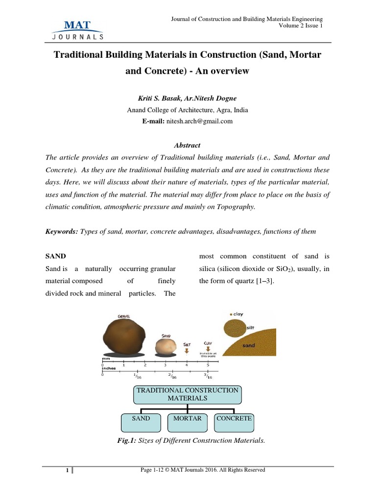 Traditional Building Materials in Constr PDF | PDF | Mortar (Masonry ...