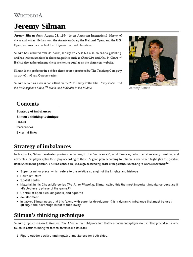 Jeremy Silman: Jeremy Silman (Born August 28, 1954) Is An American ...