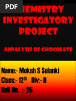 Best Chemistry Investigatory Project - Class XI & XII - Chocolate ...