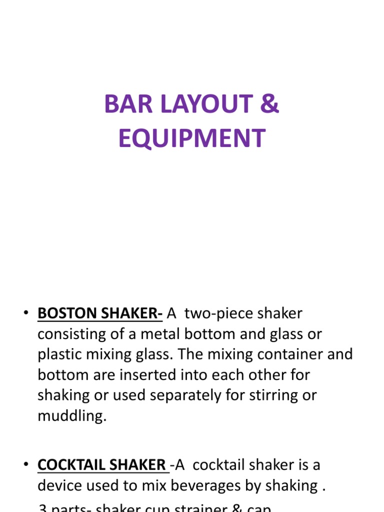 Ihm Bar Equipment | PDF | Bar | Drink