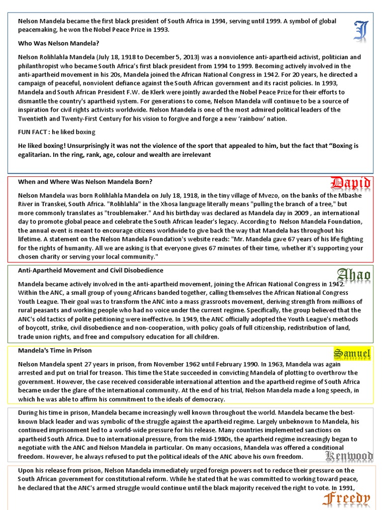 Nelson Mandela | PDF | Nelson Mandela | Apartheid