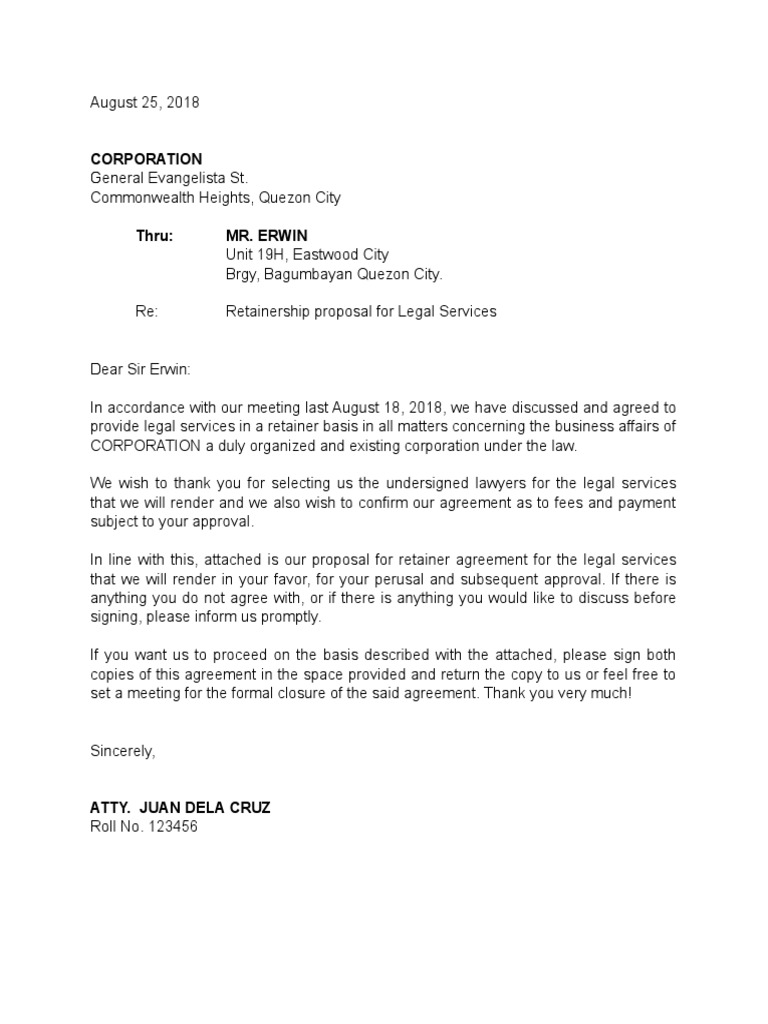 Proposal Letter Legal Services | PDF