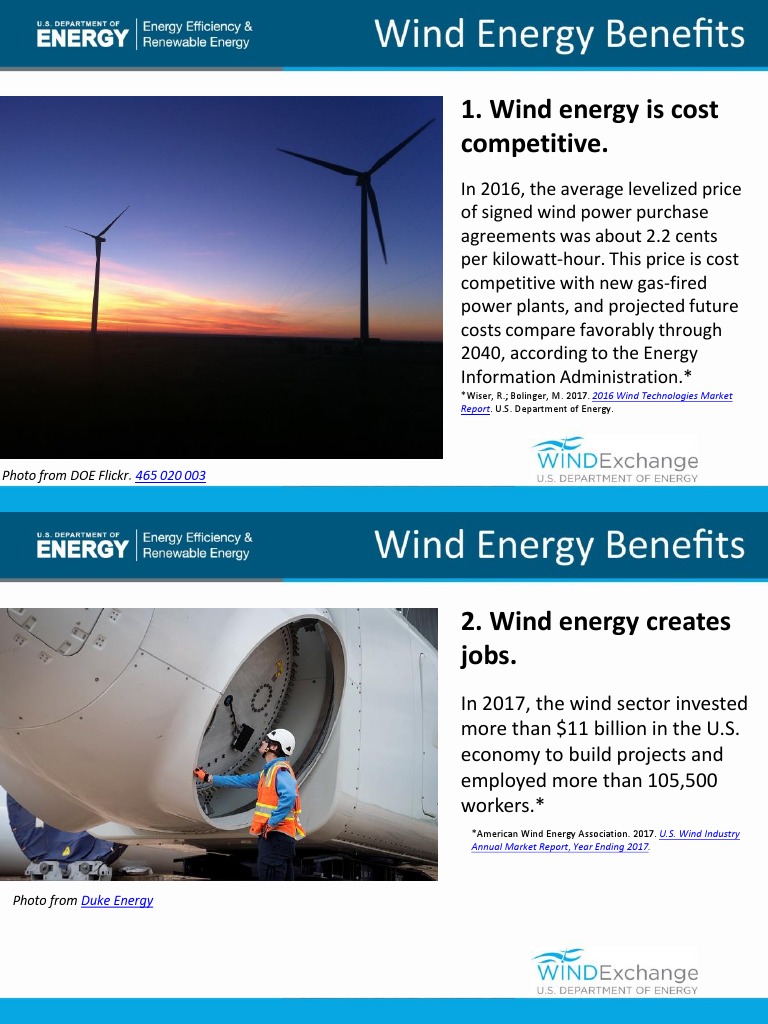 Wind Energy Is Cost Competitive.: Photo From DOE Flickr | PDF | Wind ...