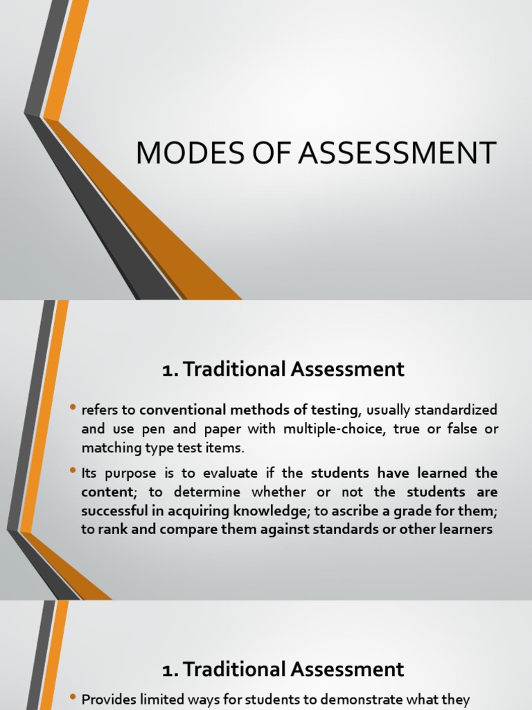 4 Modes of Assessment | PDF | Educational Assessment | Educational ...