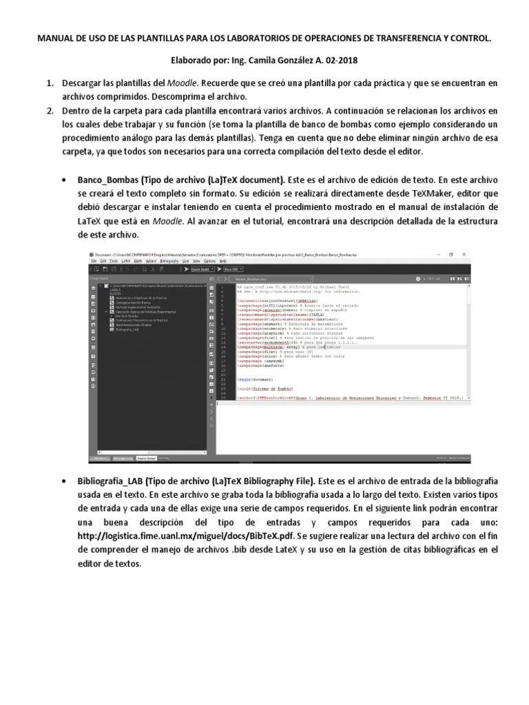 MANUAL USO PLANTILLAS LAB en LaTeX PDF | PDF | Te X | Archivo de ...