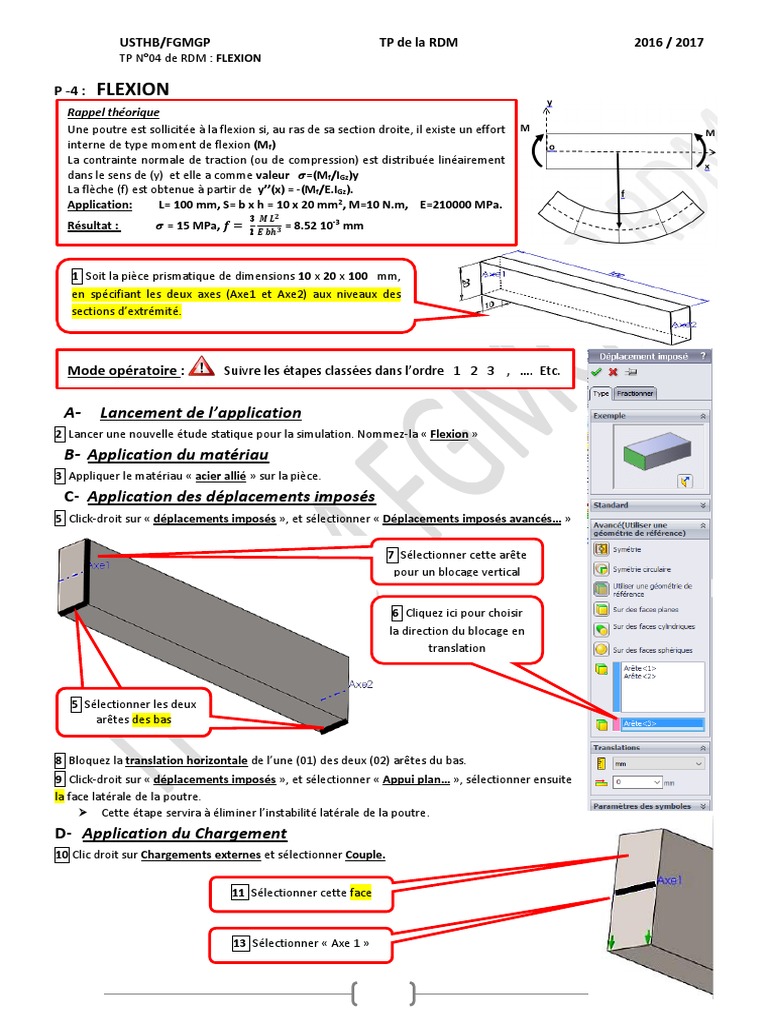 TP RDM Flexion Sans Solution | PDF | Flexion (matériau) | Déformation d'un matériau