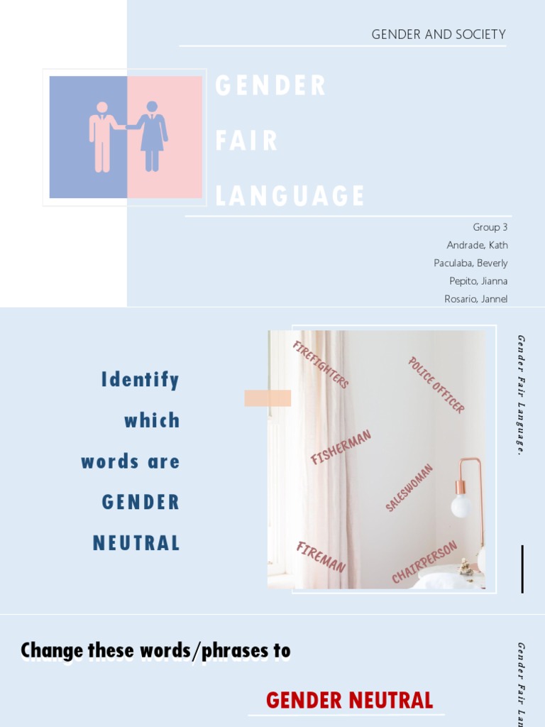 Gender Fair Language | PDF | Sexism | Gender Role
