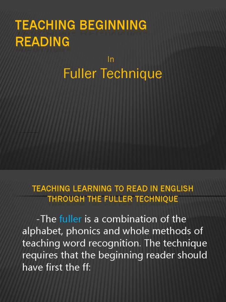 Teaching Beginning Reading: Fuller Technique | Download Free PDF ...