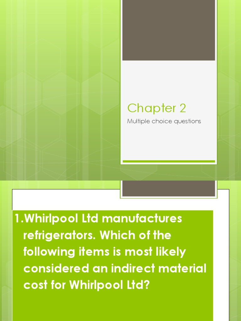 Chapter 2 Sample MCQ | PDF | Cost Of Goods Sold | Inventory