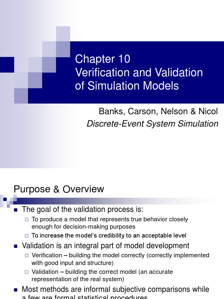 Verification and Validation of Simulation Models | PDF | Conceptual Model | Statistical ...