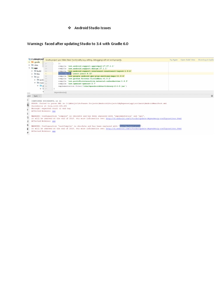 AndroidStudio Issues | PDF