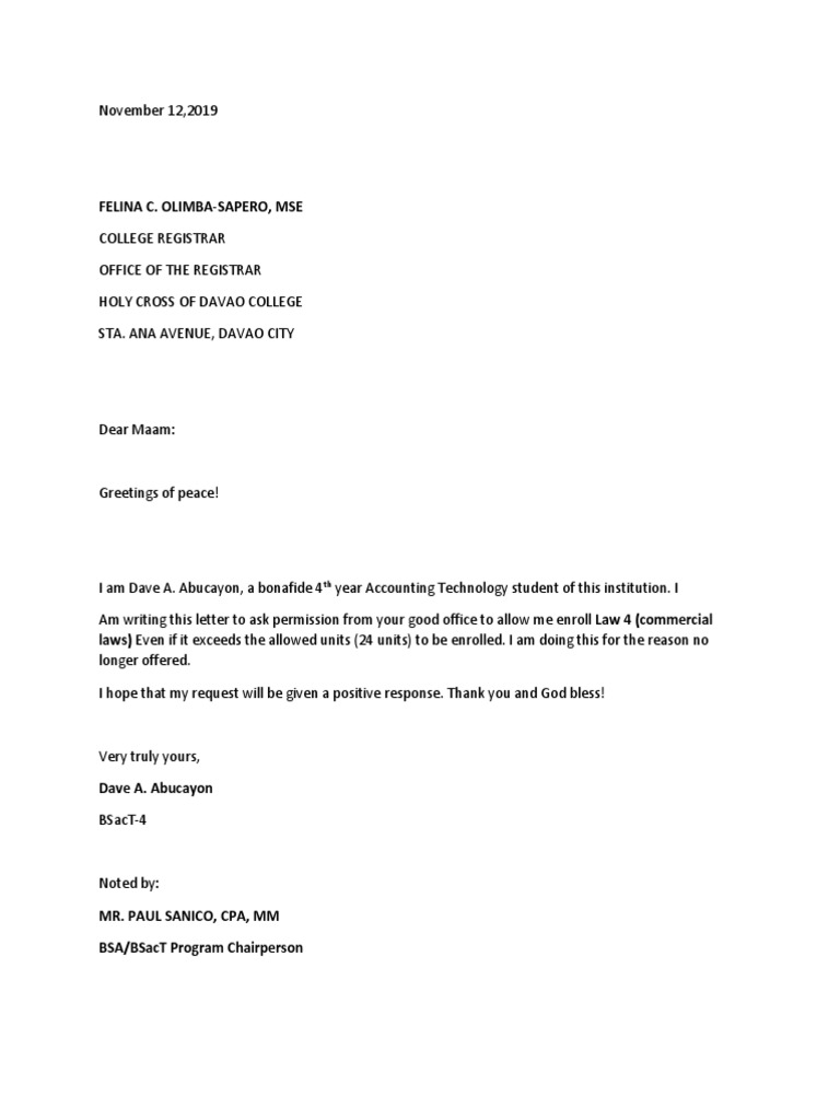 Letter For Overload | PDF