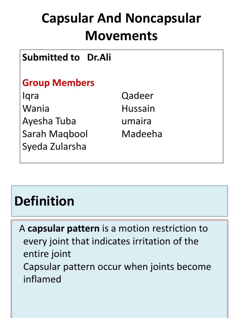 Capsular and Noncapsular Movements | PDF | Wellness