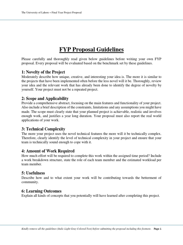 Form-1 Project Proposal Template | PDF