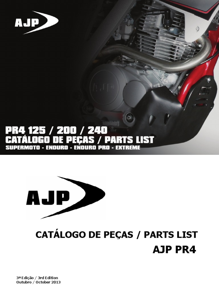 Ajp pr4 Parts List en PT PDF | PDF | Motores | Engenharia Mecânica