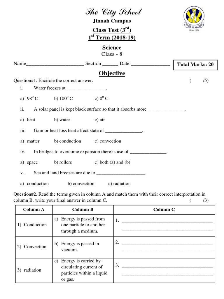 Science Class 8 | PDF | Convection | Thermal Conduction