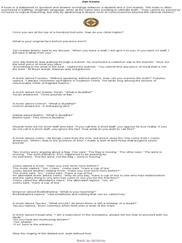 Zen Koans Pdf Kōan Zen