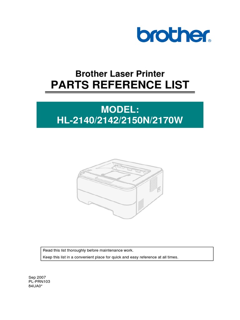 Parts Reference List: Model: HL-2140/2142/2150N/2170W | PDF | Eastern ...