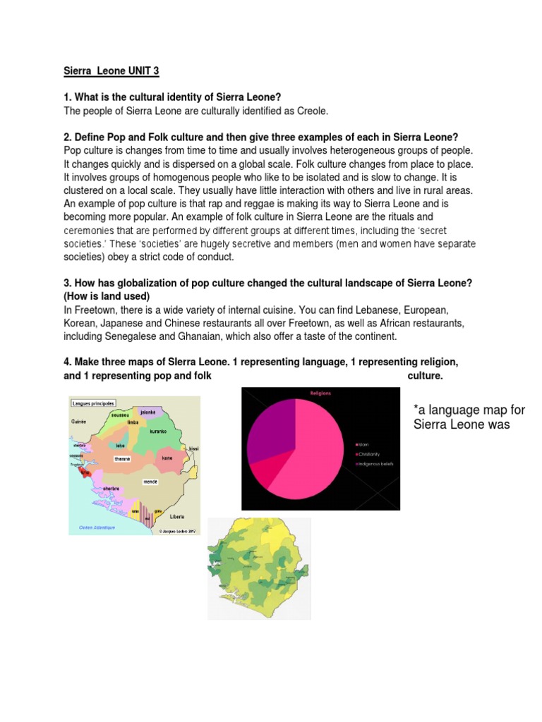 A Language Map For Sierra Leone Was Not Available, So I Provided A Pie ...