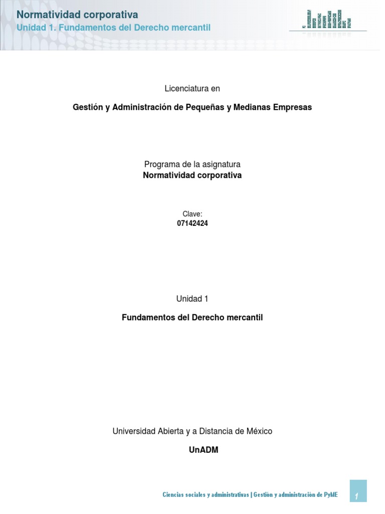 Unidad 1. Fundamentos Del Derecho Mercantil - 2019 - 1 - b2 | PDF | Instrumento jurídico ...