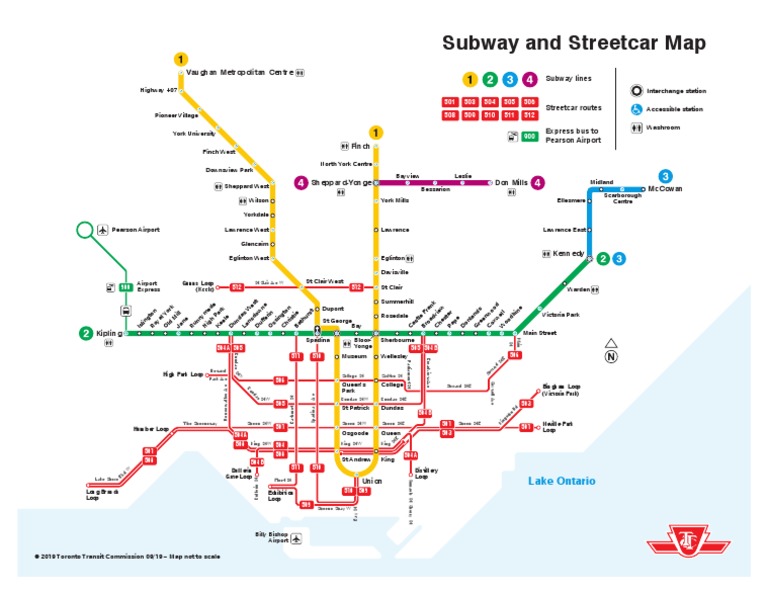 TTC SubwayStreetcarMap Printable (1) | Passenger Rail Transport ...