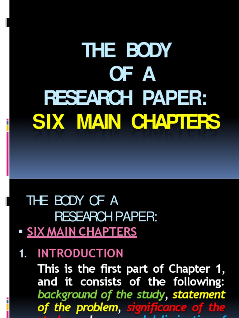 The Body OFA Research Paper:: Six Main Chapters | PDF | Truth | Psychology