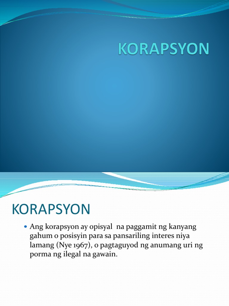 Korapsyon 1 | PDF