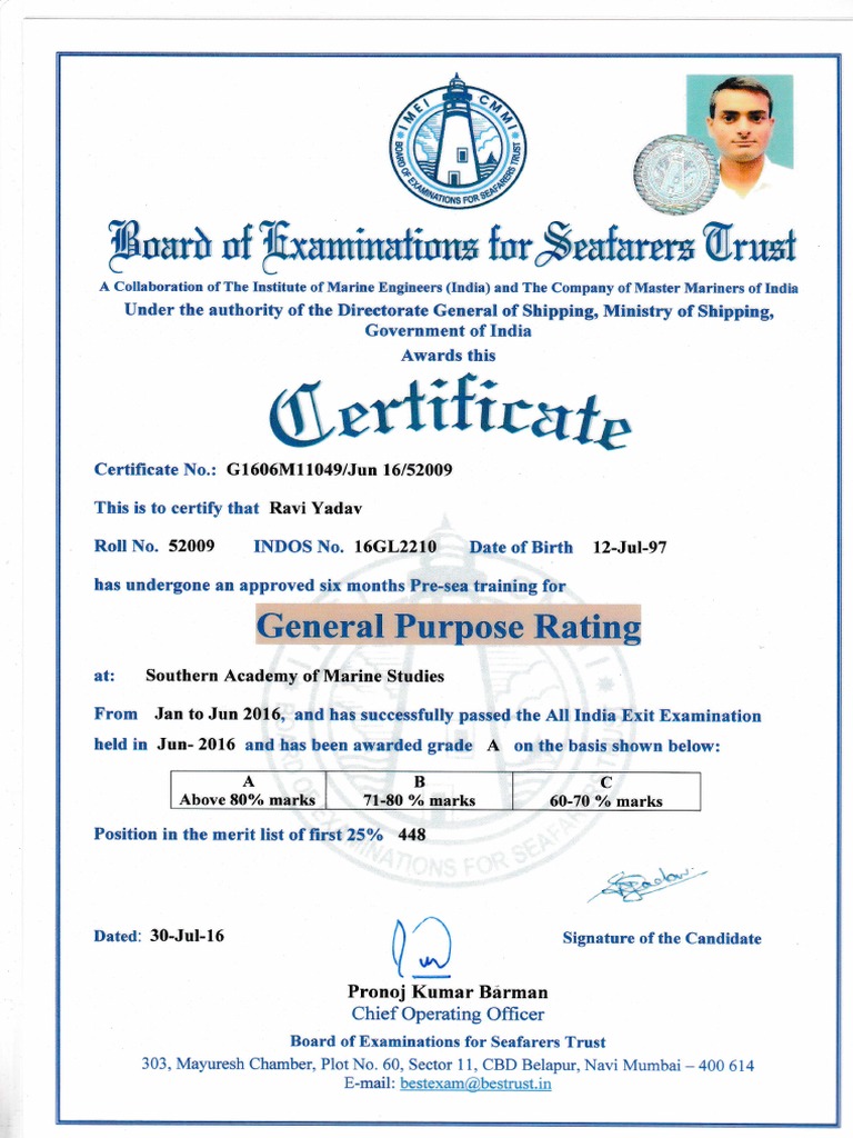 GP Rating Certificate of Completion | PDF