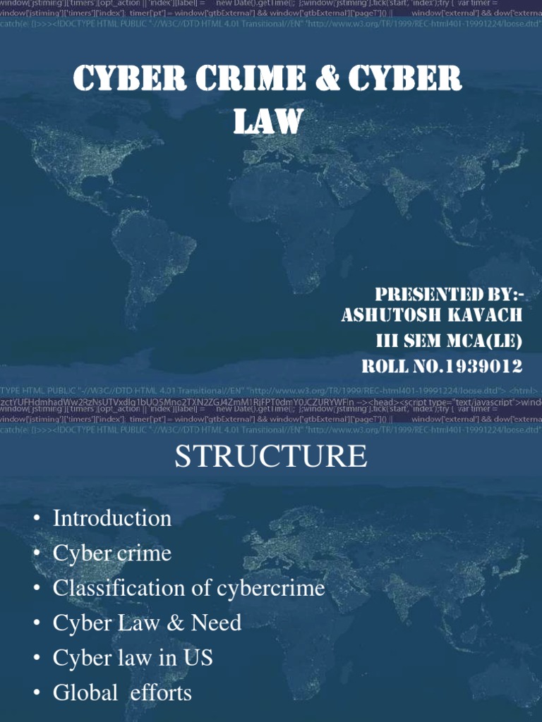 Presentation On Cyber Law | PDF | Cybercrime | Security Engineering