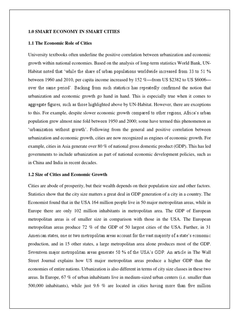 1.0 Smart Economy in Smart Cities 1.1 The Economic Role of Cities | PDF ...