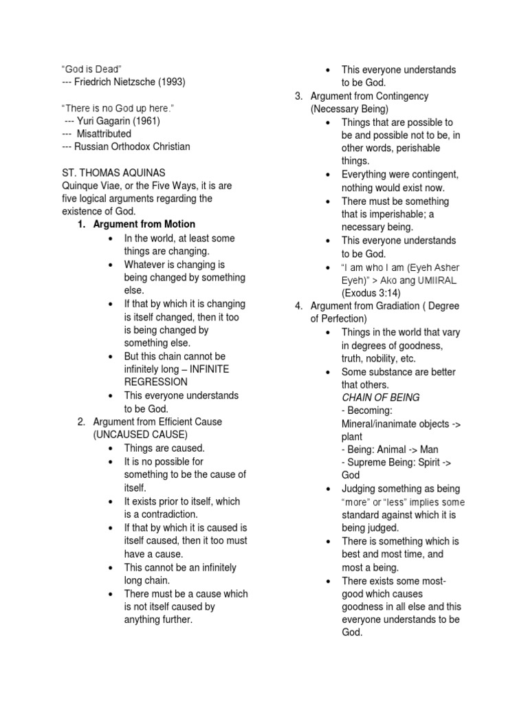 Argument From Motion: Chain of Being | PDF | Western Philosophy ...