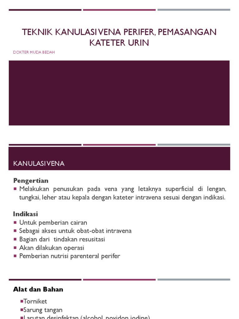 Teknik KANULASI VENA, Pemasangan Kateter Urin | PDF