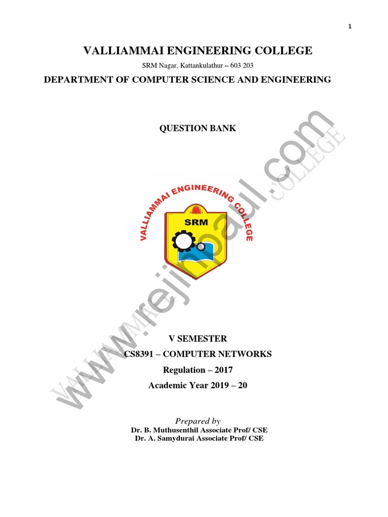 Computer Networks Question Bank | PDF | Transmission Control Protocol ...