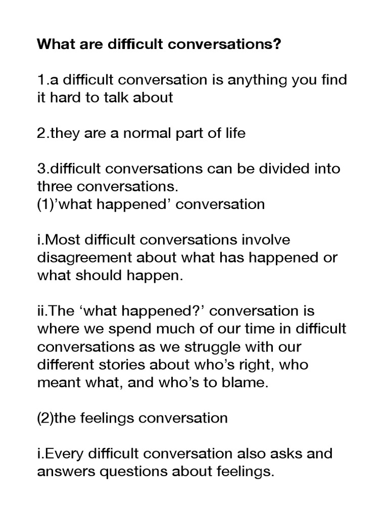 Understanding Difficult Conversations | PDF