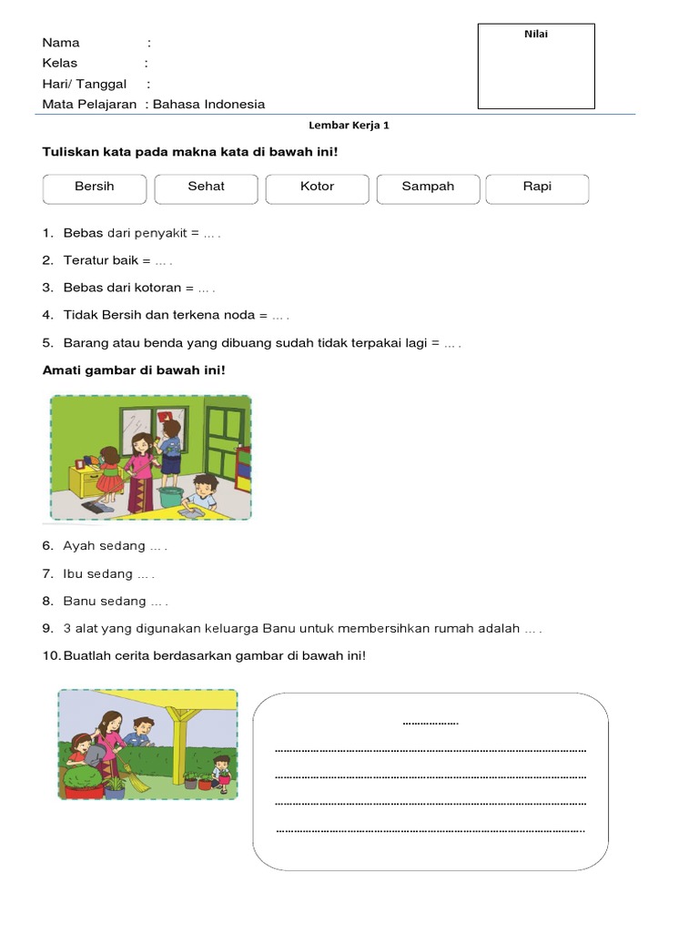 Lembar Kerja Bahasa Indonesia | PDF