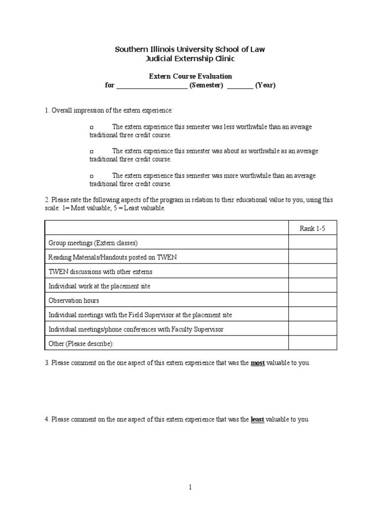 Course Evaluation | PDF