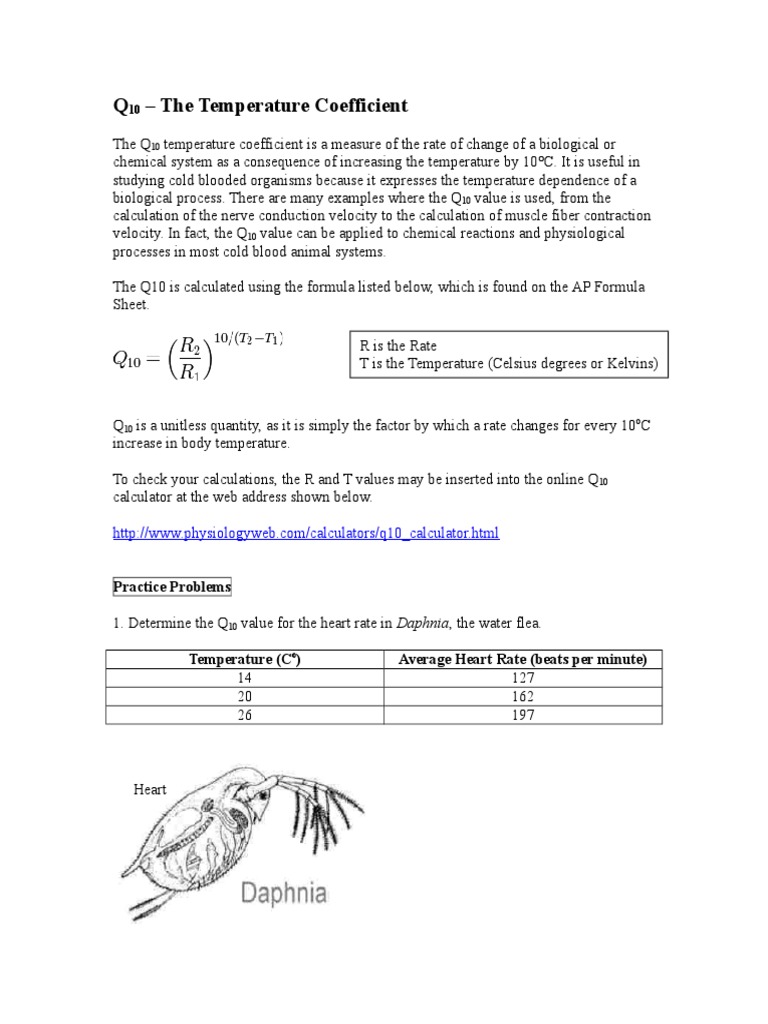 Calculating Q10: Temperature Coefficient | PDF